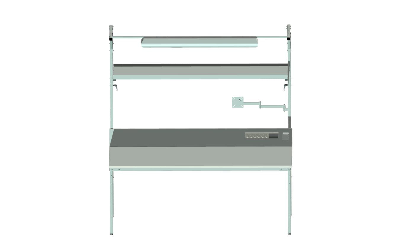 Service table with central lighting