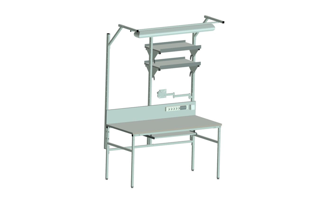 Service table with central lighting