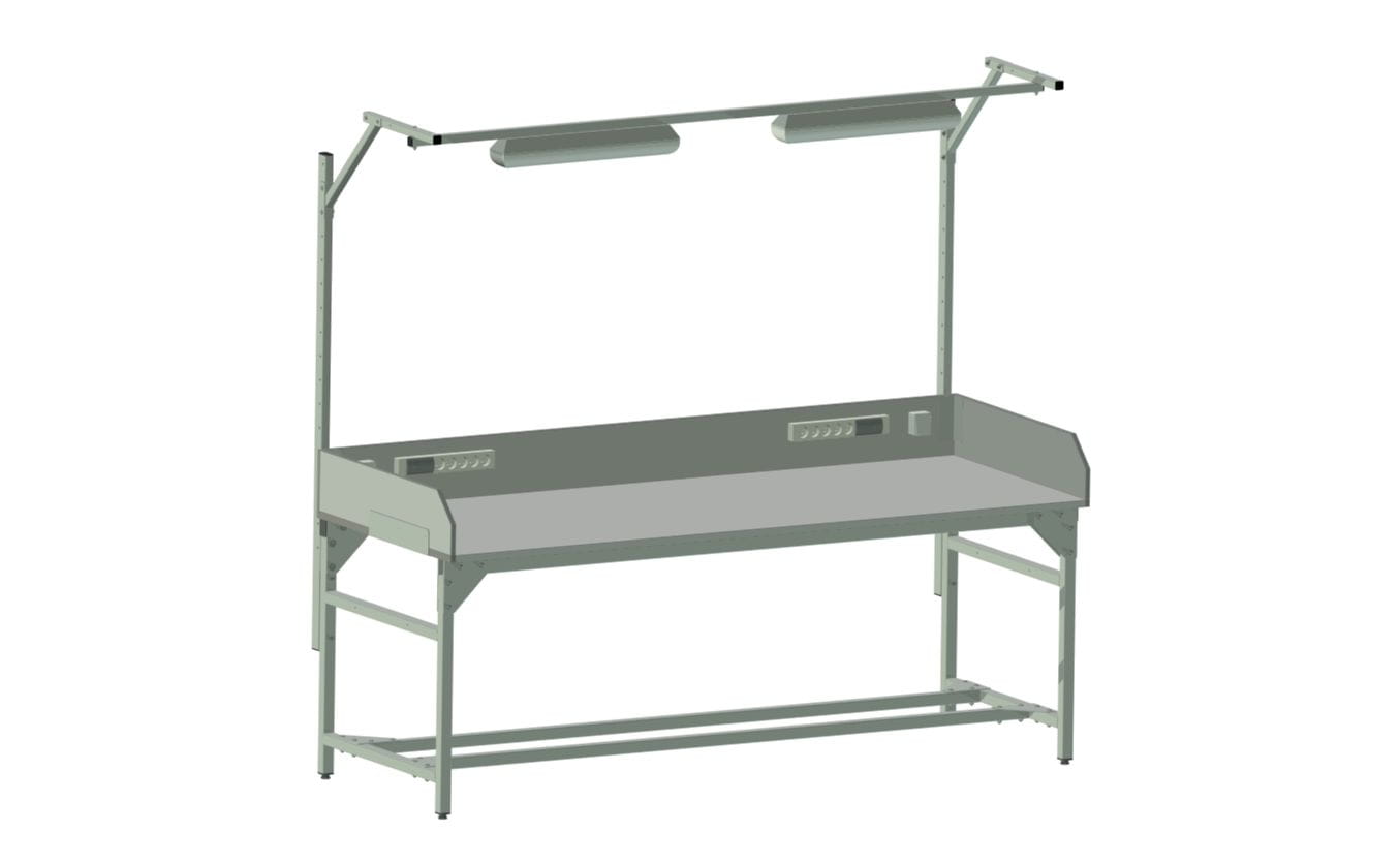 Large assembly table with lighting